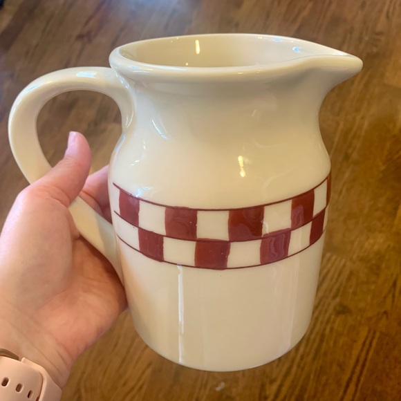 Hartstone | Dining | Vintage Hartstone Red Cream Check Pitcher Signed ...